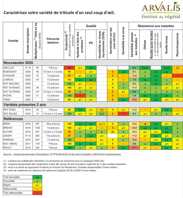 Votre variété de triticale d’un seul coup d’œil | Journal Paysan Breton